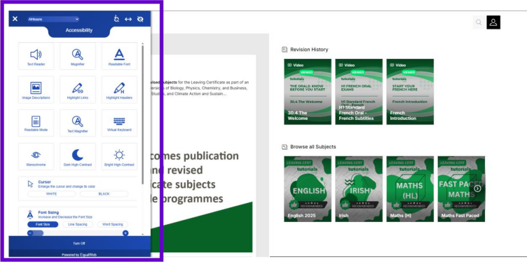 Navigate the Accessibility tool and Profile – Olive for Education